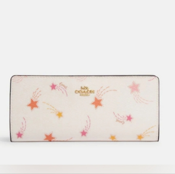 Coach | Bags | Nwt Coach Slim Wallet Wshooting Star Print Im Goldchalk ...